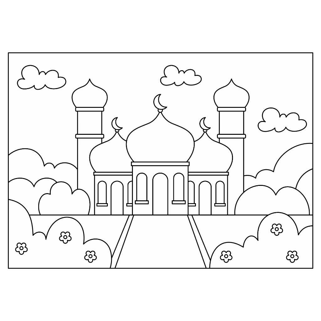 Jual LEMBAR SKETSA TEMA MASJID / MAINAN EDUKASI MENGASAH KREATIVITAS ...