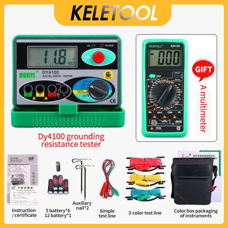 Jual DY4100 Ground Tester Ohm Megger Tahanan Tanah Alat Resistance ...