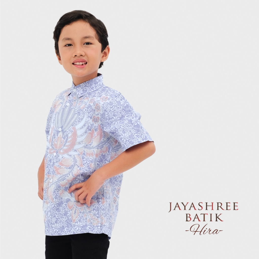 Jual Jayashree Batik Kids Hira Blue - Kemeja Batik Anak Lengan Pendek ...
