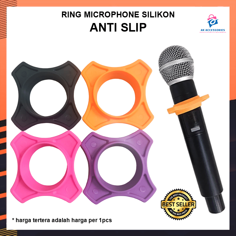Jual AKACC RING MICROPHONE SILIKON ANTI SLIP / KARET PENGAMAN MIC ...