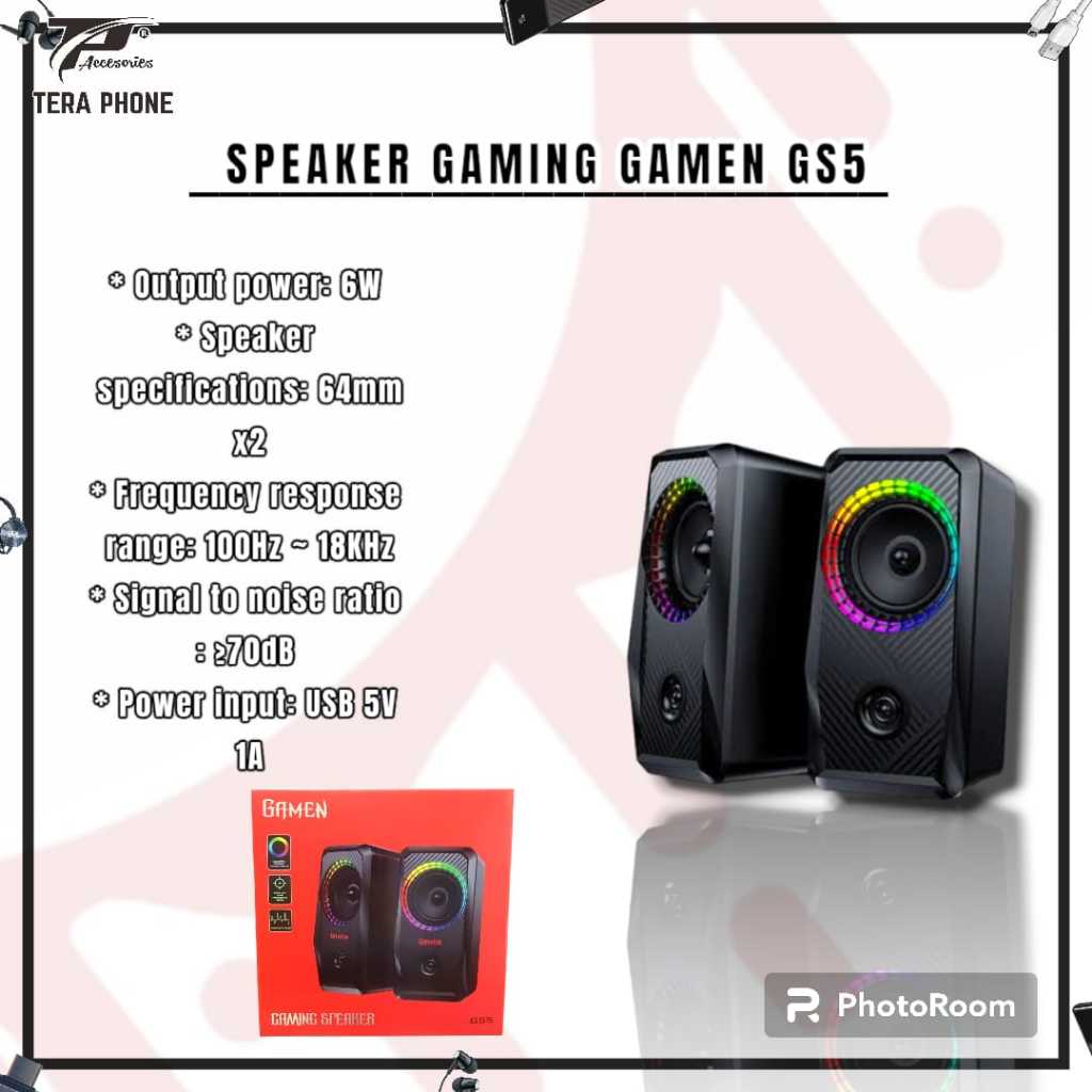 Jual SPEAKER PC LAPTOP SPEAKER GAMING GAMEN GS5 LED RGB | Shopee Indonesia
