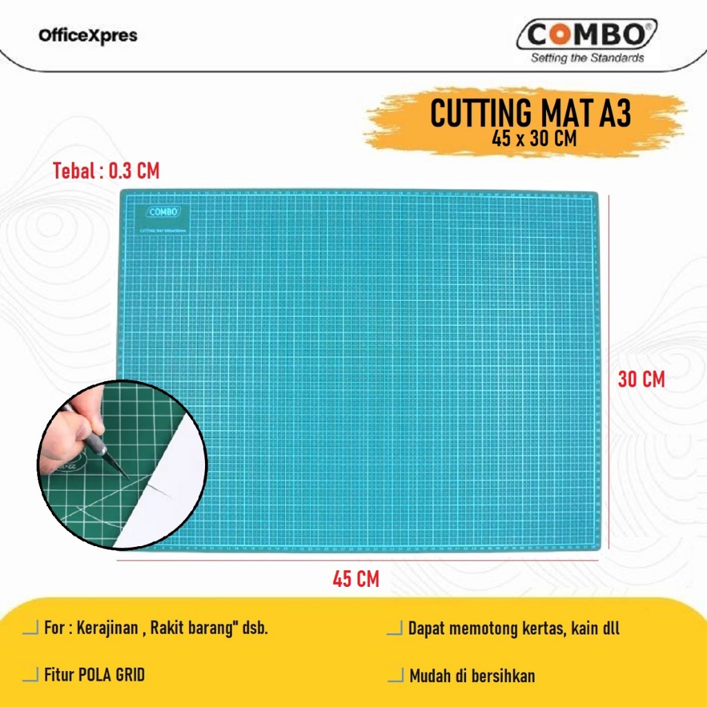 Jual Alat Pemotong Cutting Mat Alas Tatakan Potong Kertas A3 Combo
