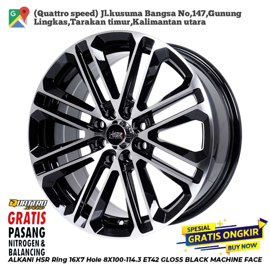 Jual velg mobil hsr alkani ring 16 tampil elegant pcd 4x100/114,3 | Shopee Indonesia