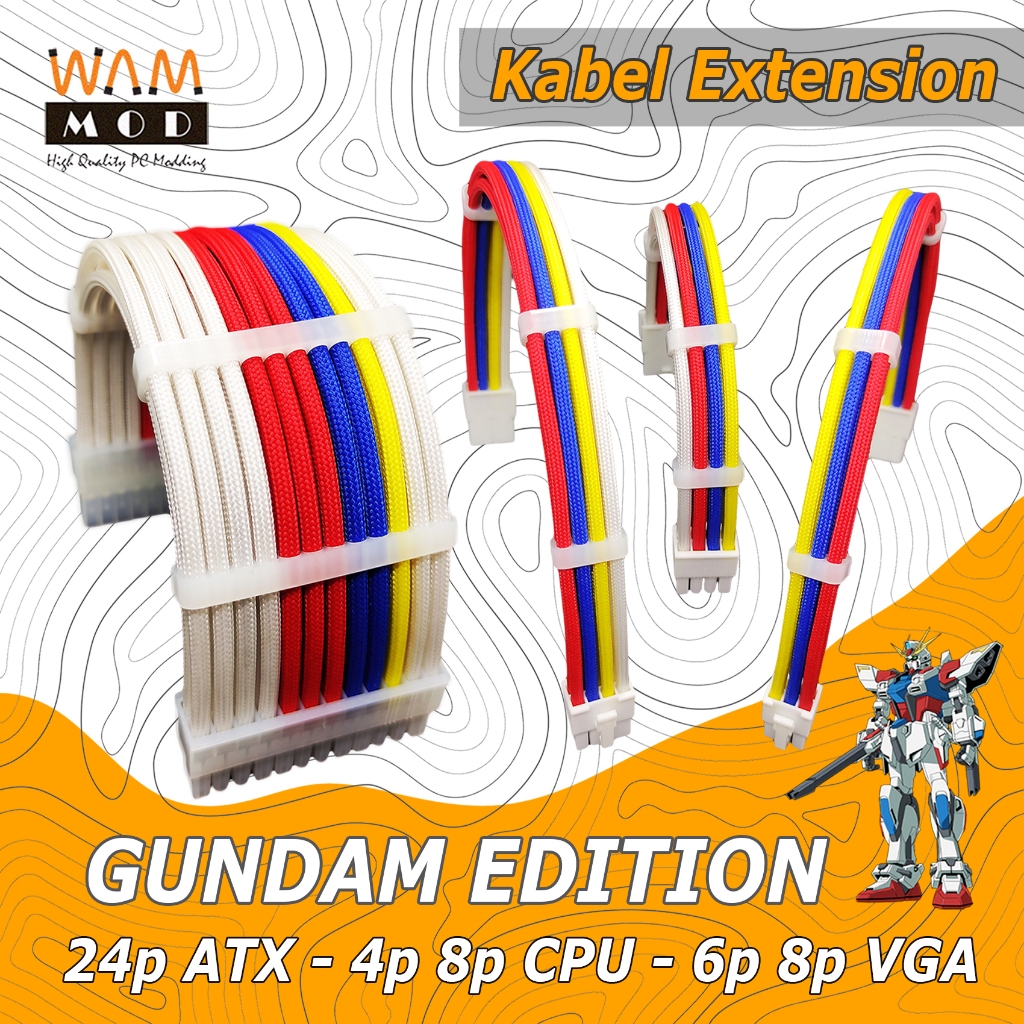 Jual GUNDAM EDITION | Cable Sleeve Extension - Kabel ekstensi PSU ATX ...