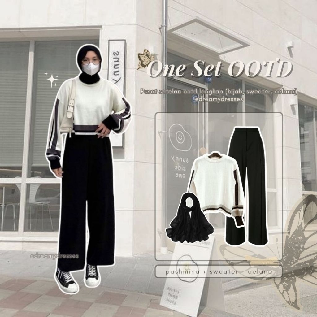 Jual 3in1 One Set 35 - OOTD One Set Korean Style Setelan Wanita Kece Aesthetic Murah Outfit ...