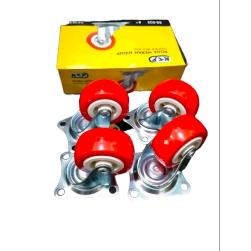 Jual Roda warna merah hidup 2" satu set 4pcs roda caster merah roda ...