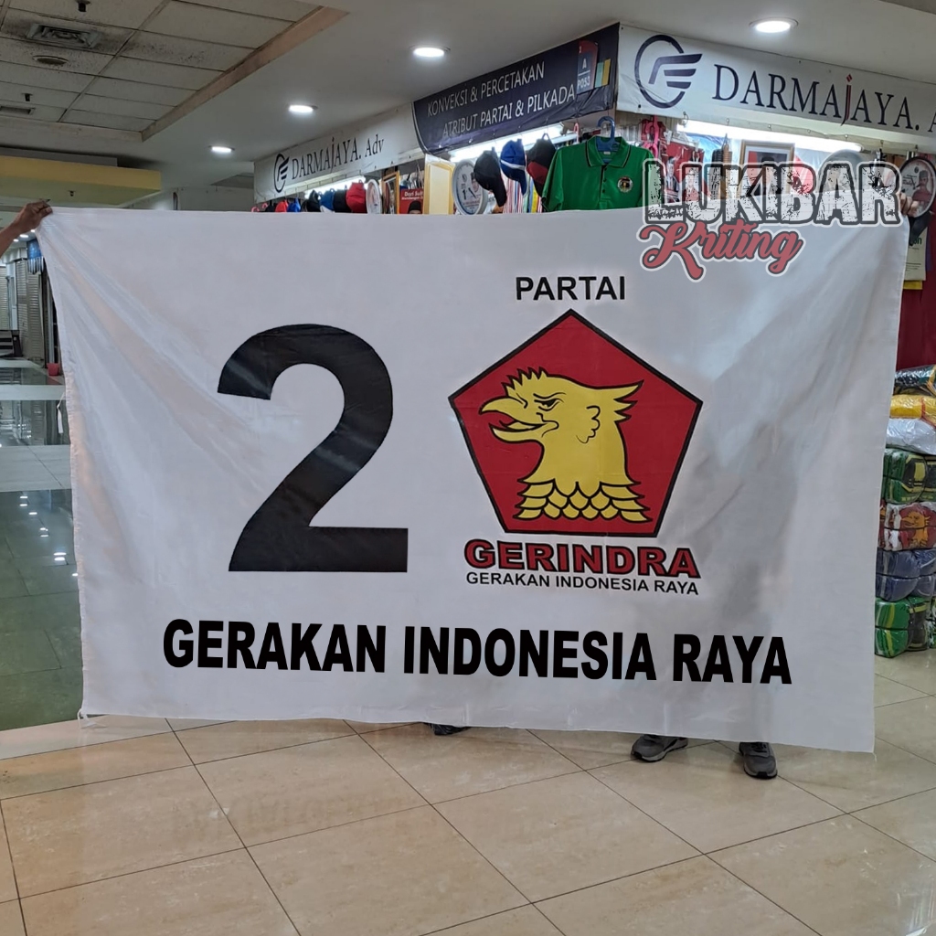Jual Bendera Partai Gerindra Ukuran 2x3 Meter Shopee Indonesia 