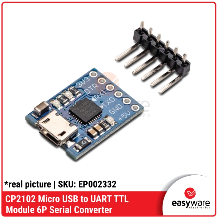 Jual CP2102 Micro USB to UART TTL Module 6P Serial Converter | Shopee ...