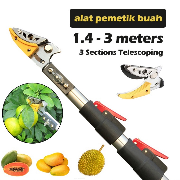 Jual 3m Tree Pruner Galah Tongkat Pemotong Gergaji Gunting Dahan Ranting Tarik untuk Pohon yang ...