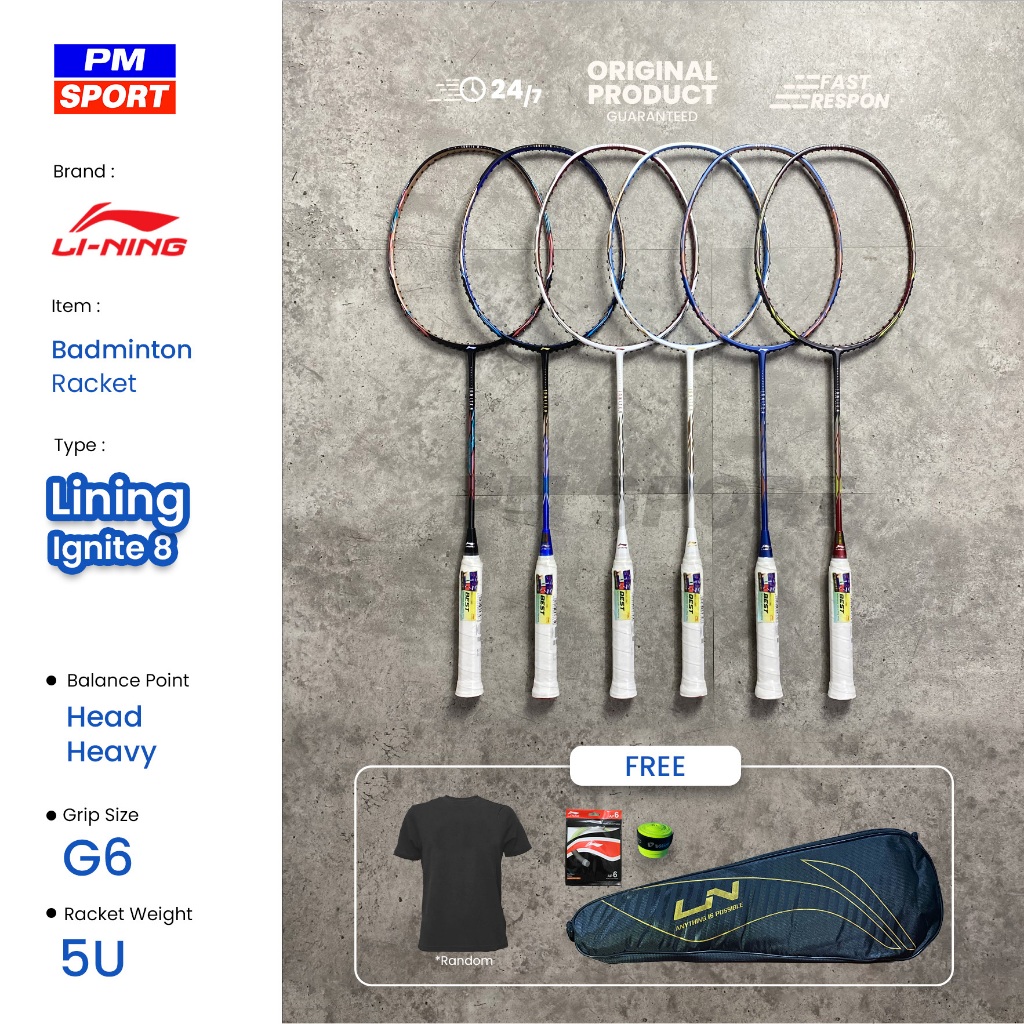 Jual RAKET BADMINTON / BULUTANGKIS LINING IGNITE 8 ORIGINAL | Shopee ...