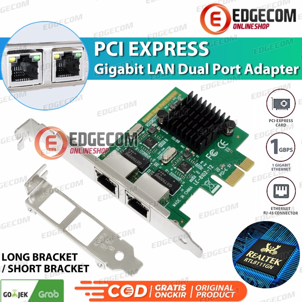 Jual PCI Express Gigabit LAN Adapter 1Mbps Ethernet Card RJ45 2 PORT 4 PORT Netline s NT2 ...