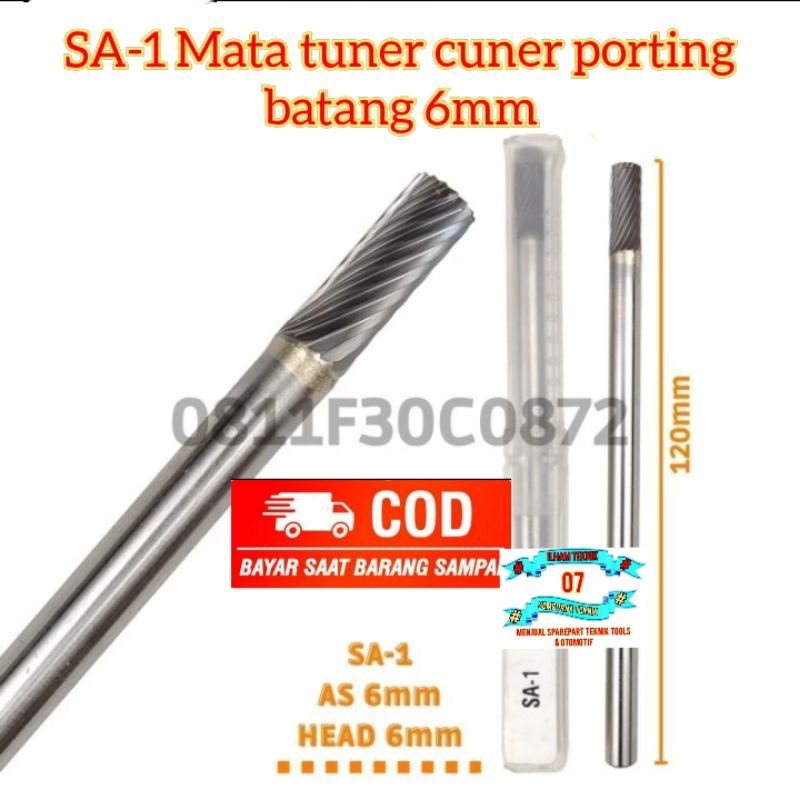 Jual SA-1 Mata tuner cuner porting batang 6mm kepala 6mm searah ...