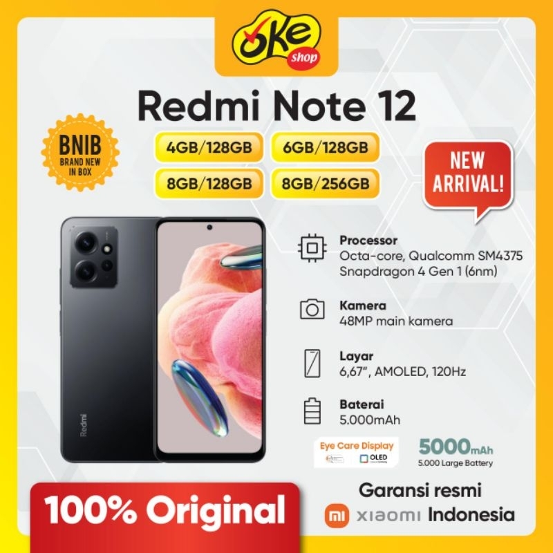 Jual Xiaomi Redmi Note 12 (4/128GB - 6/128GB - 8/128GB - 8/256GB) - Garansi Resmi Xiaomi ...