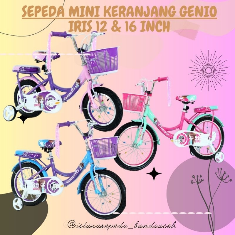 Jual Sepeda Mini Keranjang Genio Iris 12 & 16 inch | Shopee Indonesia