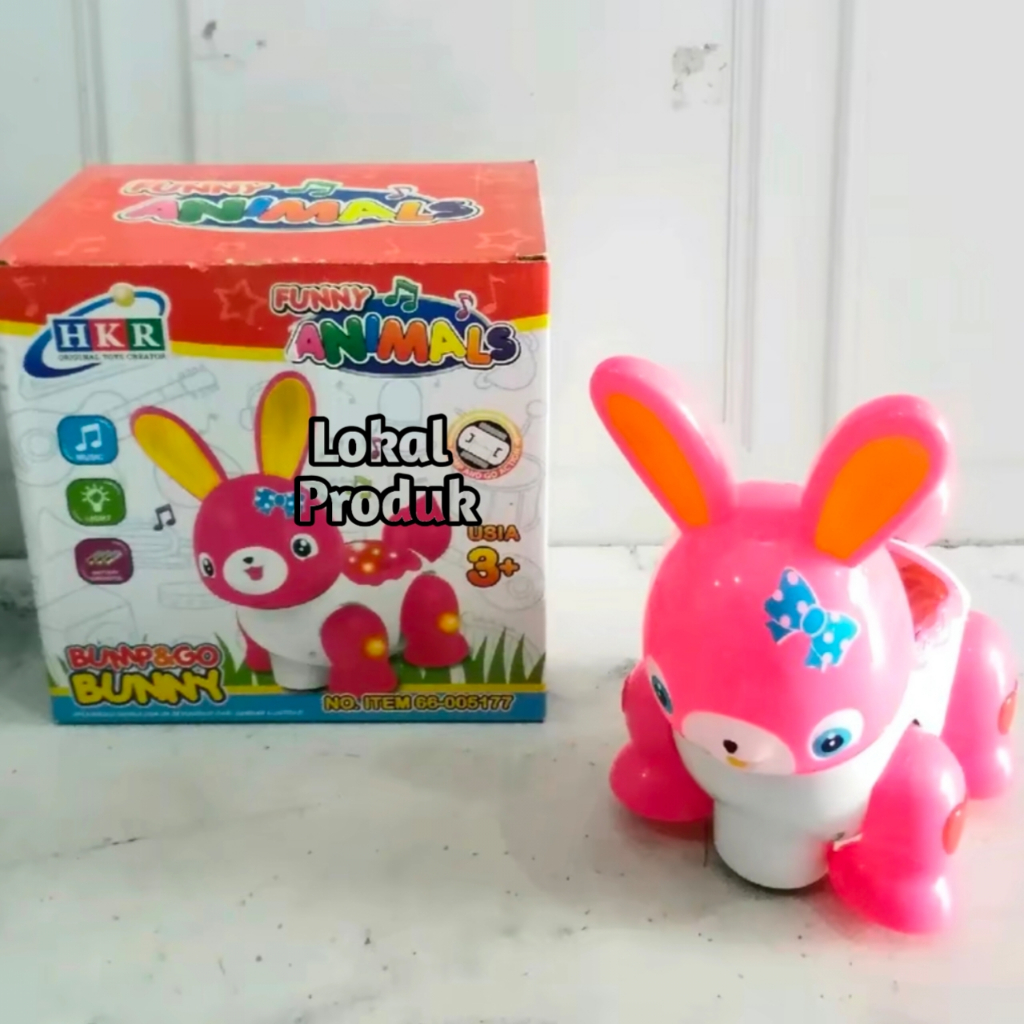 Jual Mainan Robot Lucu Bisa Bergerak Rabbit Funny Lampu LED 66 005177 ...