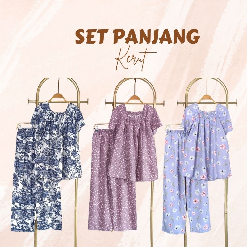 Jual SETELAN KERUT PANJANG - DASTER BUSUI PIYAMA ONE SET HOMEDRESS HOMEWEAR ATASAN BAWAHAN ...