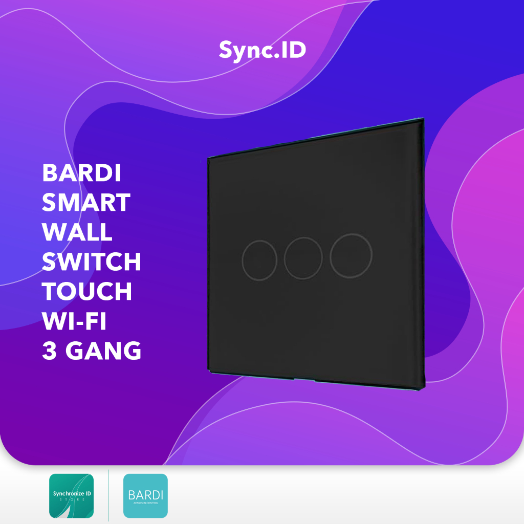 Jual BARDI Smart Wall Switch Touch Wi-Fi - EU 3 Gang Black | Shopee ...