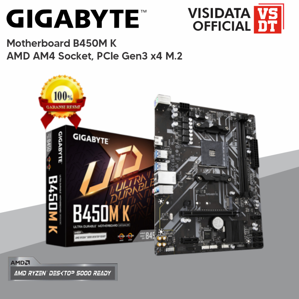 Jual Gigabyte B450M K Motherboard AMD Socket AM4 2xDDR4 NVMe & SATA ...