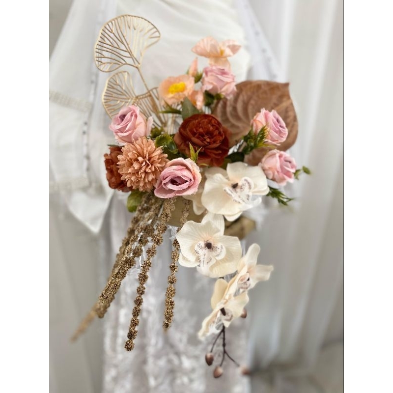 Jual hand bouquet wedding hand buket pernikahan juntai amaranthus ...