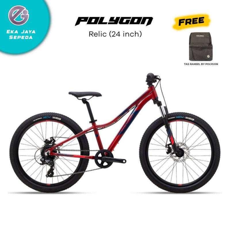 Jual Sepeda MTB 24 Inch Polygon Relic - Merah [FREE TAS RANSEL POLYGON ...