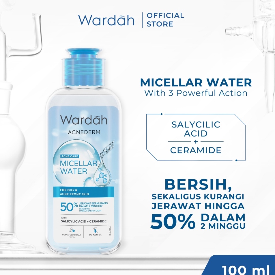 Jual Super Premium Wardah Acnederm Acne Care Micellar Water 1ml Efektif ...