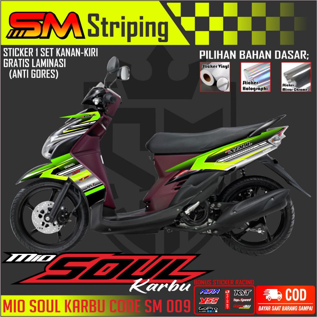 Jual STRIPING YAMAHA MIO SOUL OLD VARIASI STIKER MIO SOUL KARBU OLD SM ...