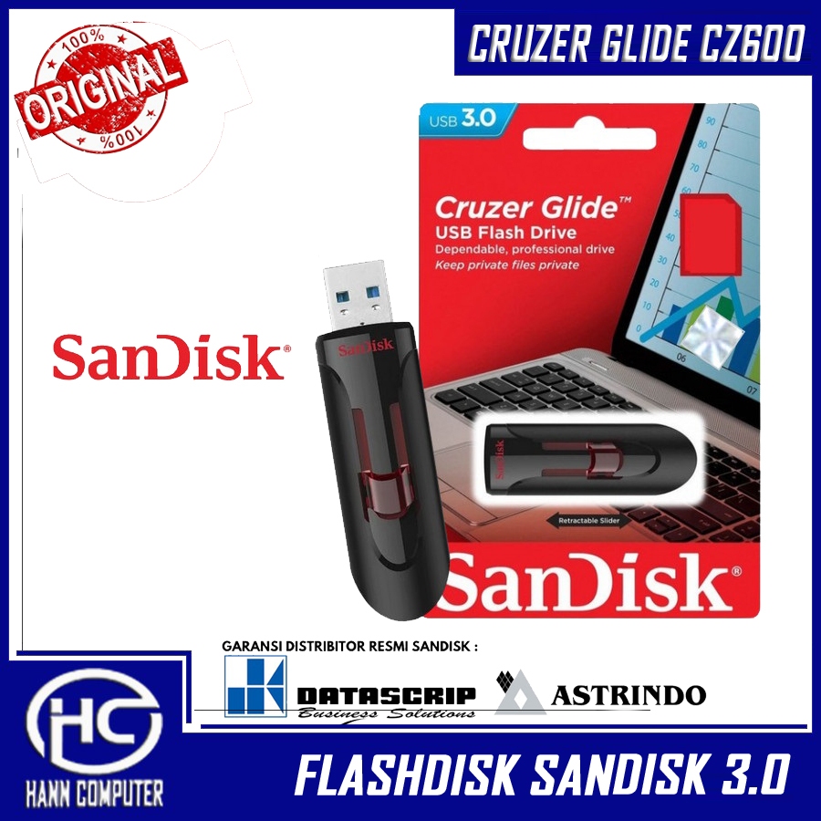 Jual Flashdisk SanDisk 32GB CRUZER GLIDE CZ600 Flash Disk Drive USB 3.0 ...