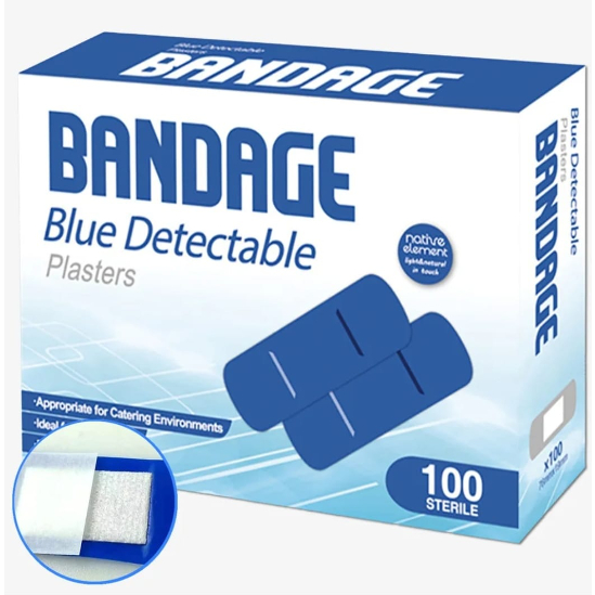 Jual Plester Plaster Band-Aid Blue Metal Luka Medis Tahan Anti Air ...