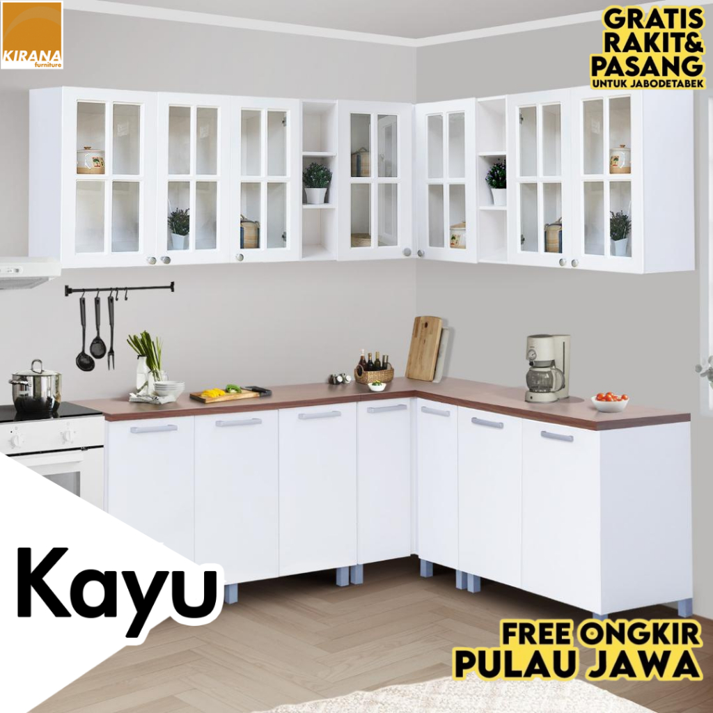 Jual KIRANA Nebraska Kaca - Kitchen Set Atas Rak Dapur Modern Minimalis ...