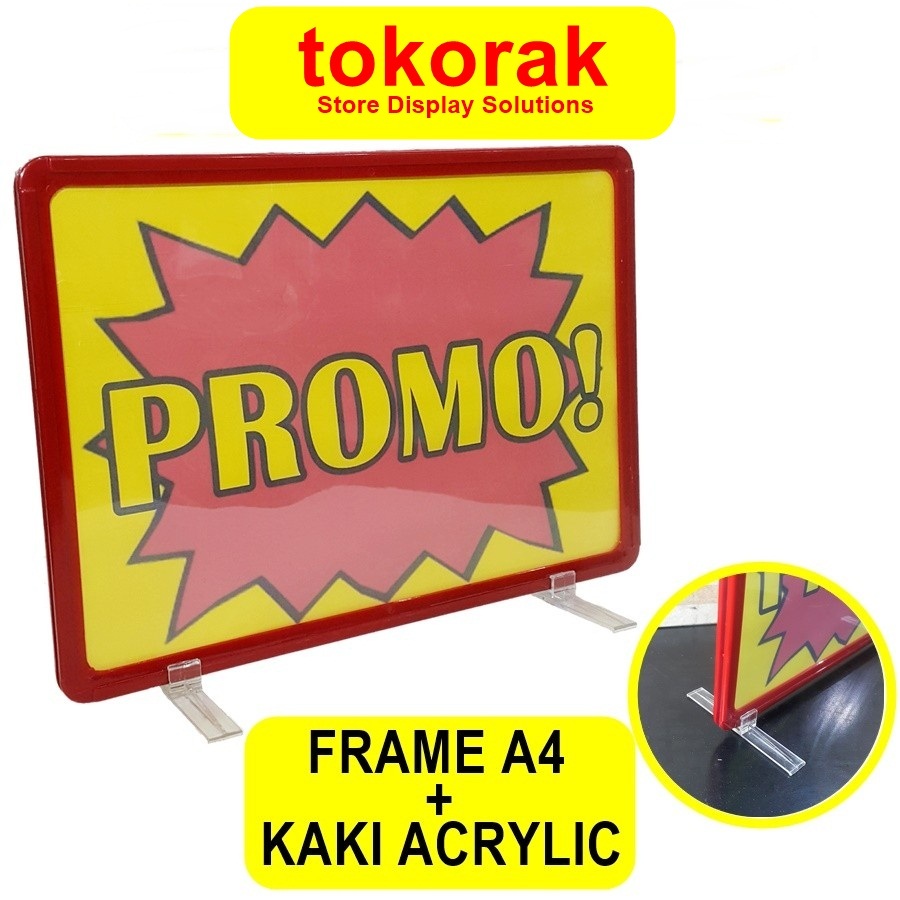 Jual POSTER FRAME PROMOSI A4 + STAND FRAME 90 DERAJAT LABEL HARGA POP ...