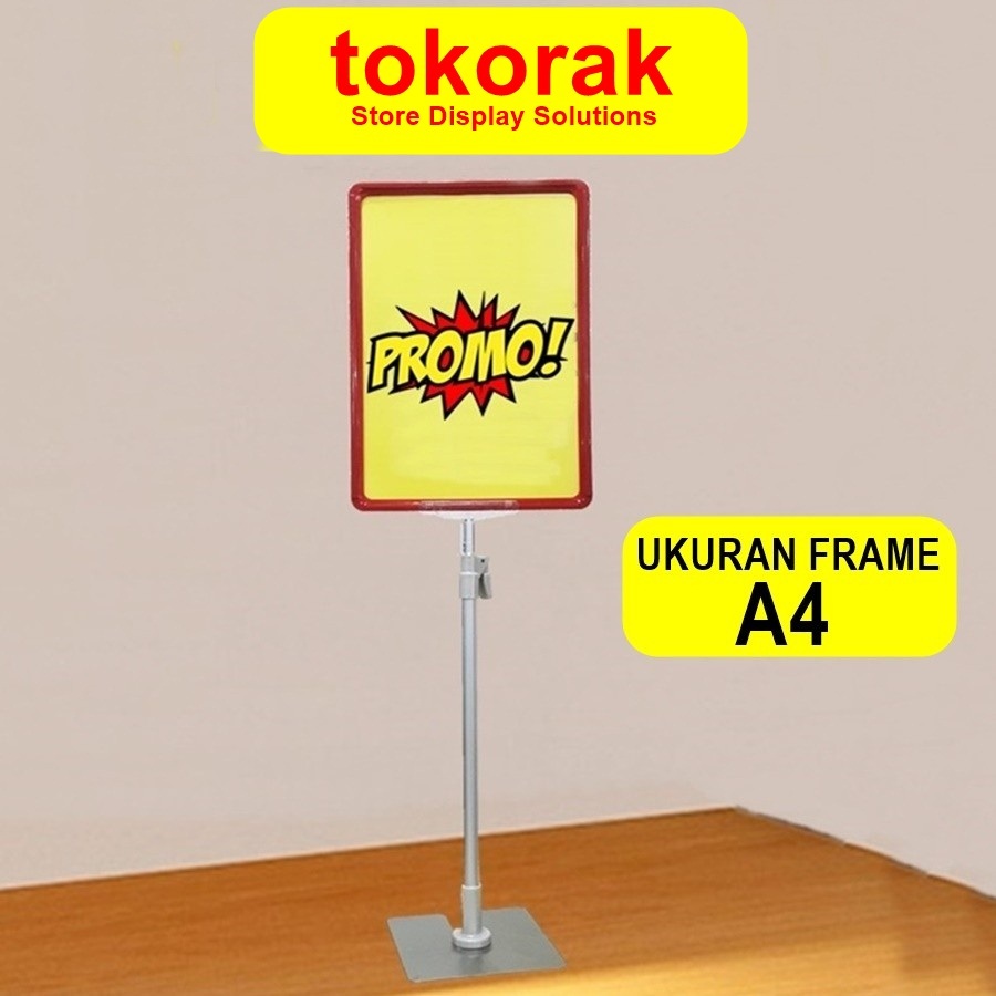 Jual DISPLAY HARGA FRAME A4 LABEL PROMO PLAT STANDING POP UP FRAME A4 ...