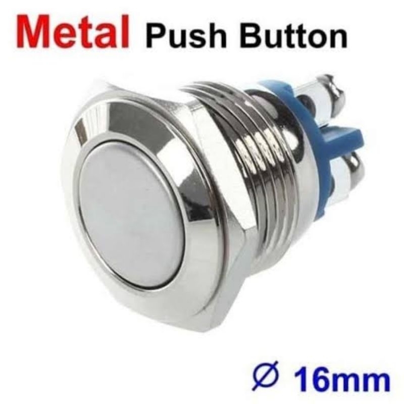 Jual Saklar Reset Push Button Tekan On Lepas Off Stainless 16mm Waterproof Momentary Switch ...