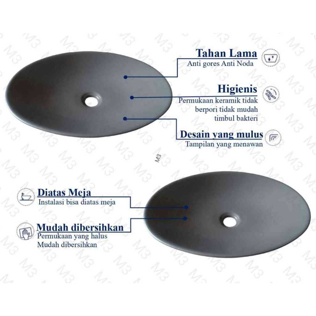Jual WASTAFEL KERAMIK K327 / WASTAFEL CUCI TANGAN / WASTAFEL HITAM ABU | Shopee Indonesia