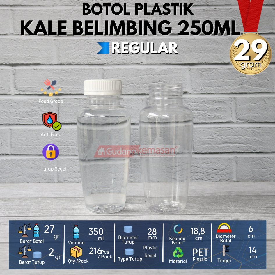 Jual BOTOL PLASTIK KALE BELIMBING 250ML TUTUP SEGEL WARNA - WARNI ...