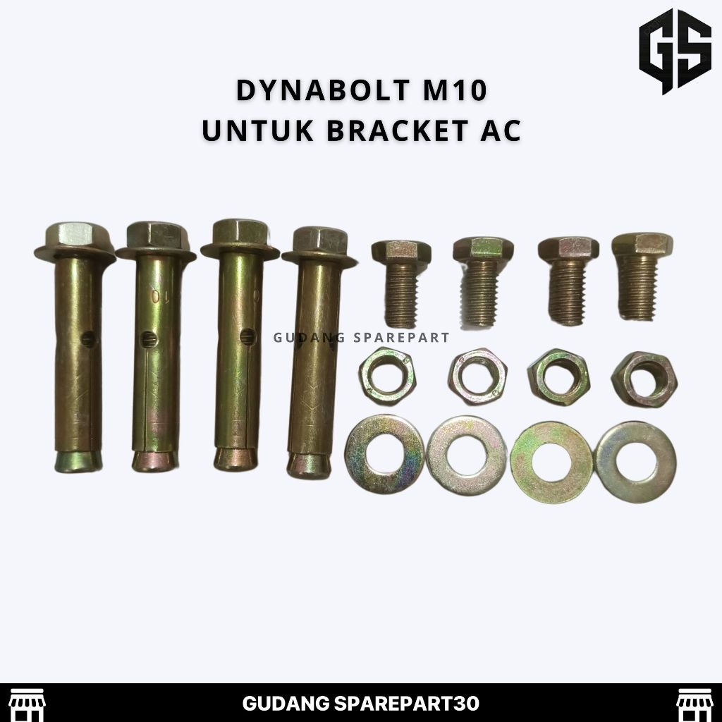 Jual Dynabolt Dinabolt Set M10 Untuk Bracket AC piser besi 1 set isi 4 ...