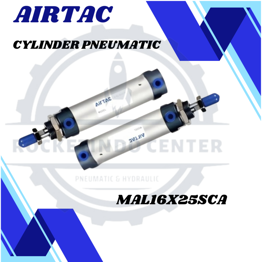 Jual MINI CYLINDER PNEUMATIC AIRTAC MAL16x25SCA / MAL16x25CA ...