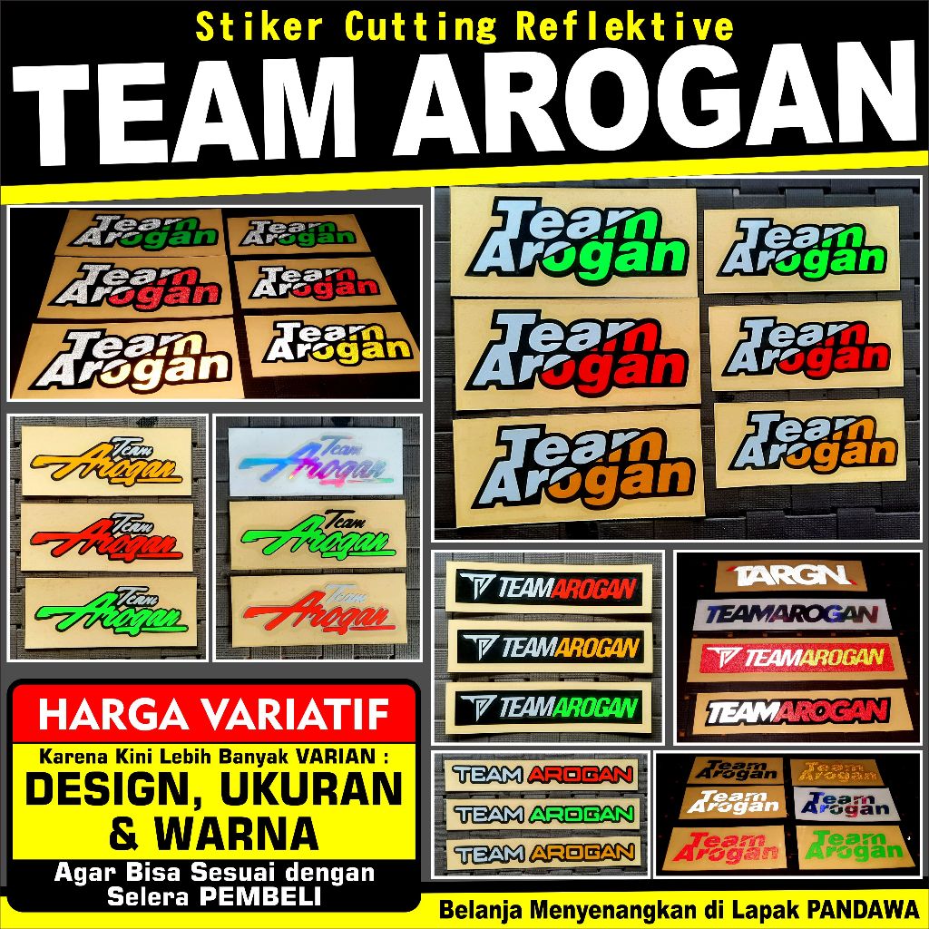 Jual Stiker Cutting Reflektive : " TEAM AROGAN " Part 1 | Shopee Indonesia
