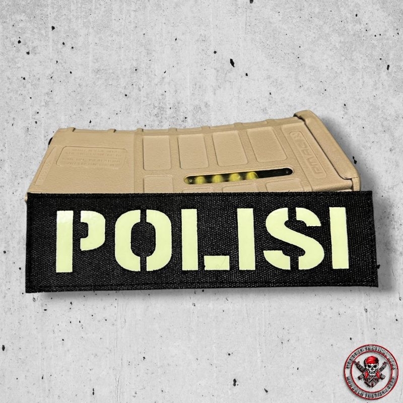 Jual Patch Polisi lasercut Glow in the dark / nyala ketika gelap ...