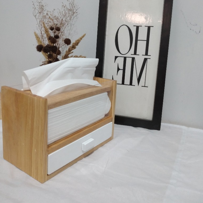 Jual Tempat tisu korea / kotak tisu kayu aesthetic / tempat tisu unik ...