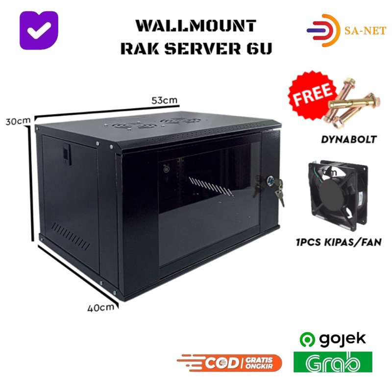 Jual Wallmount Rack Server 6U / Rak Server Ukuran 6U Single Glass Door Network Cabinet | Shopee ...