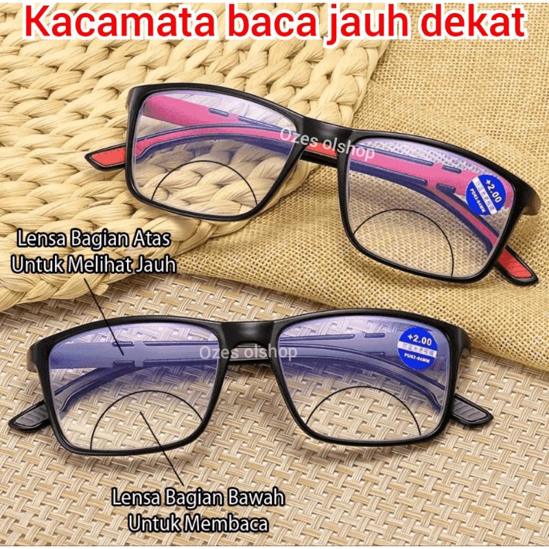 Jual KhanzaKacamata Kacamata Baca Jauh Dekat Lensa Dobel Fokus Bahan ...