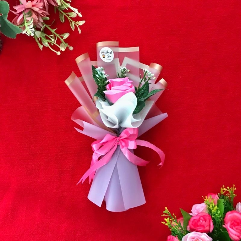 Jual Buket Bunga Artificial | Buket Single Rose| Buket bunga Ultah ...
