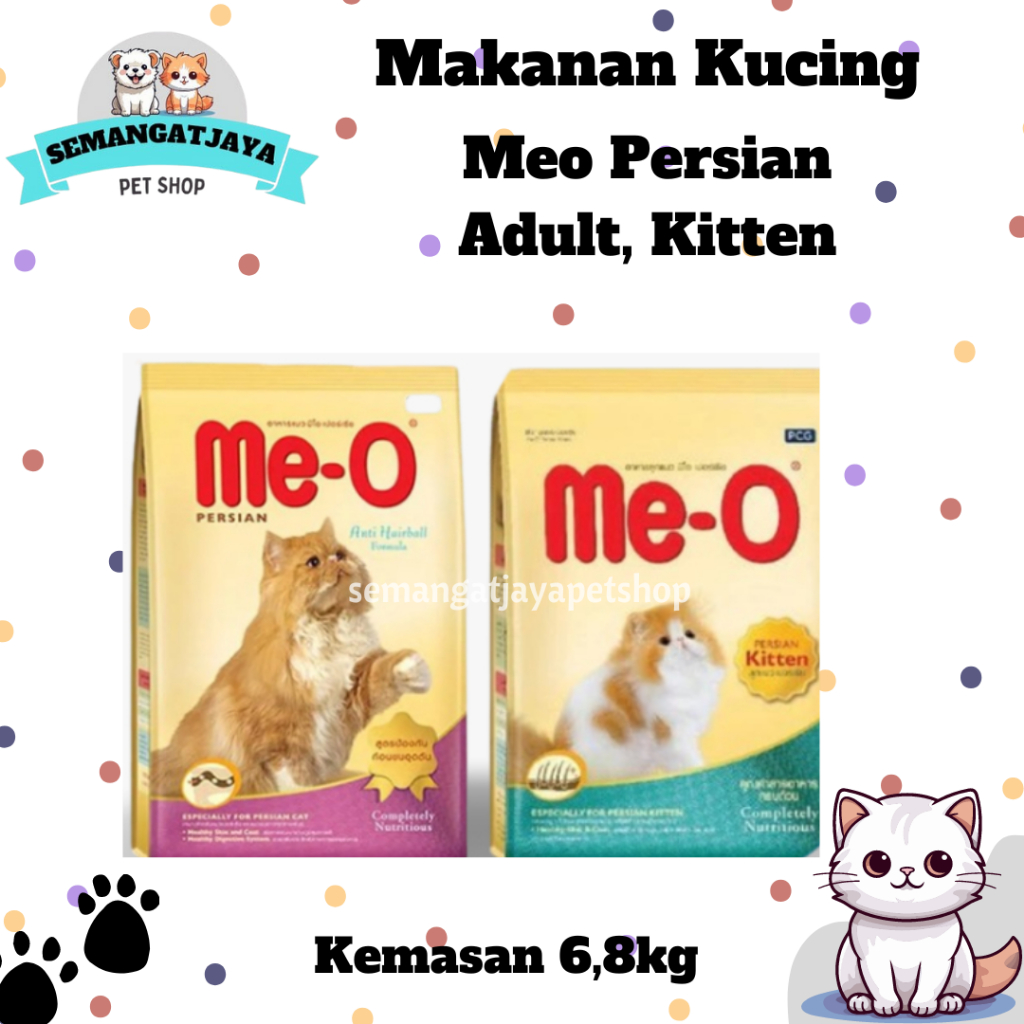 Jual MeO Kitten Adult Persian Cat Food 6.8 KG - Makanan Kucing (REGULER ...