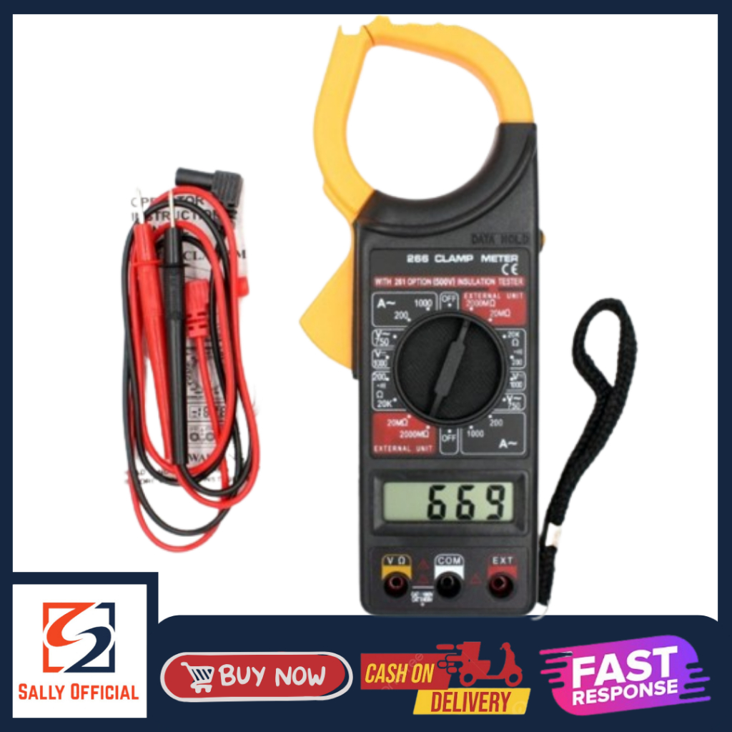 Jual Digital Clamp Multimeter DT266 Tang Ampere / Arus Ohm Volt Meter ...