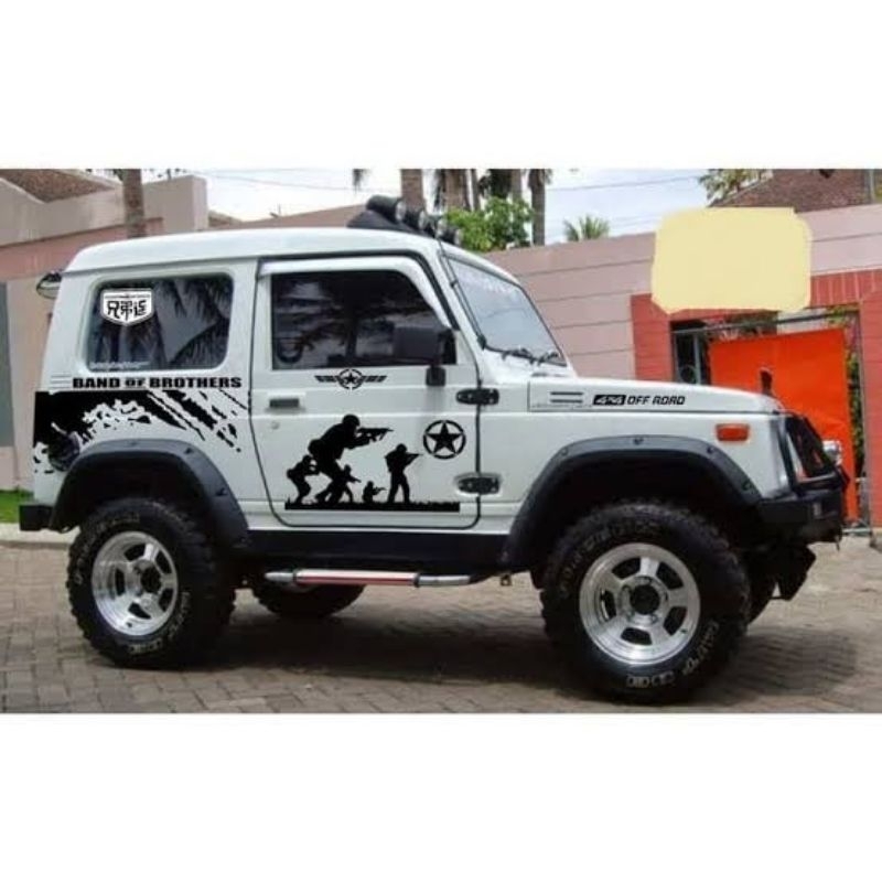 Jual sticker stiker cutting mobil jeep 4x4 band of brothers off road ...