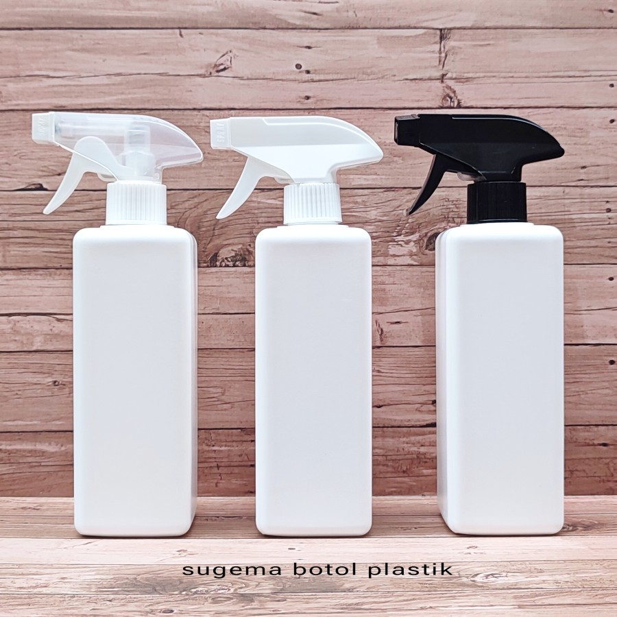 Jual Botol Spray 500ml Kispray / Botol 500ml Hdpe Kotak Putih Doff / Botol Kispray 500ml Hdpe ...