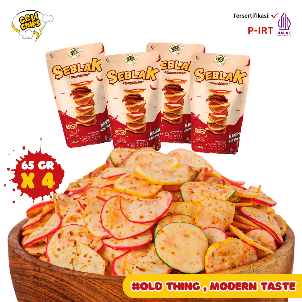 Jual Geli Chips - Paket Kombo 4 pcs Tempe Sagu Rasa Original Seasalt ...