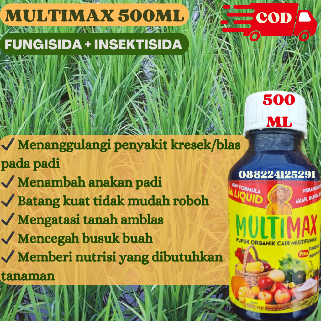 Jual Pupuk Organik Cair POC Multimax 500ML Buah dan Sayuran Padi Cabai ...