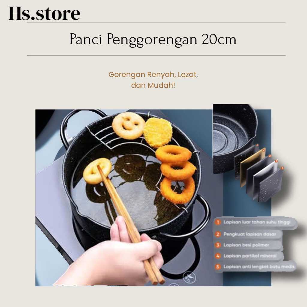 Jual Panci Penggorengan diameter 20 cm di lengkapi Alat tirisan Deep ...