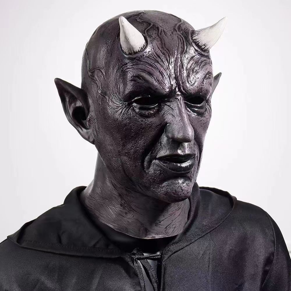 Jual Topeng setan tanduk hitam baru lintas batas Mephistopheles Latex ...